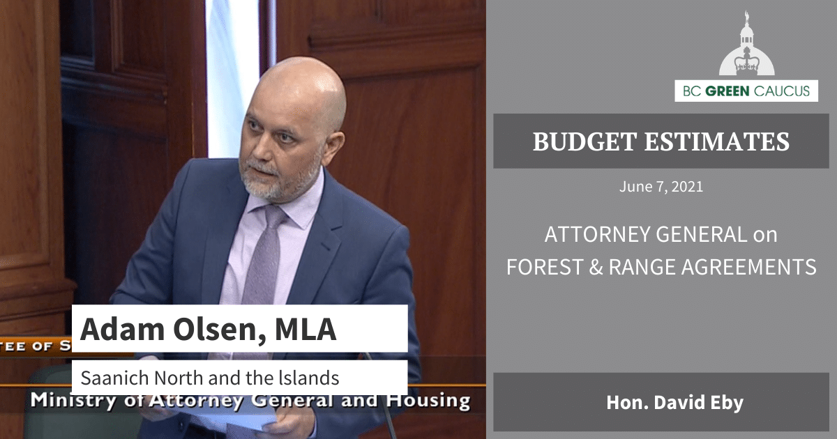 Budget Estimates 2021: Attorney General on Forest & Range Agreements ...