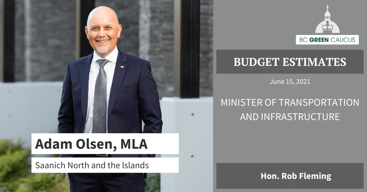 Budget Estimates 2021: Transportation and Infrastructure - Adam Olsen ...