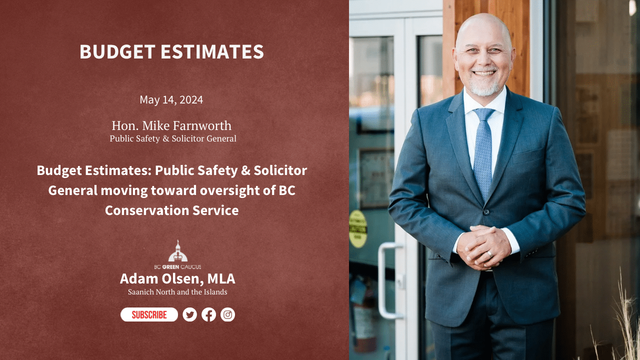 Budget Estimates: Public Safety & Solicitor General moving toward ...
